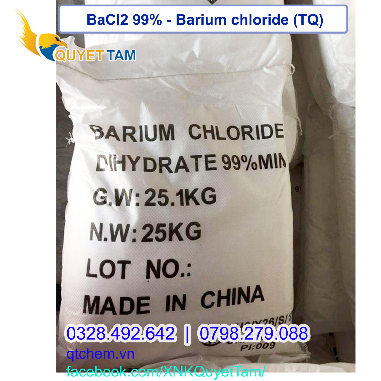 Barium chloride BaCl2 99% TQ, 25kg/bao - CÔNG TY TNHH THƯƠNG MẠI DỊCH ...